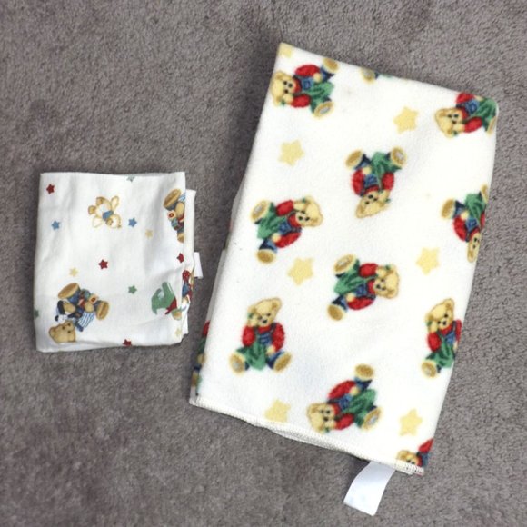 Springmaid | Bedding | Springmaid Blue Jean Teddy Bear Baby Blanket ...